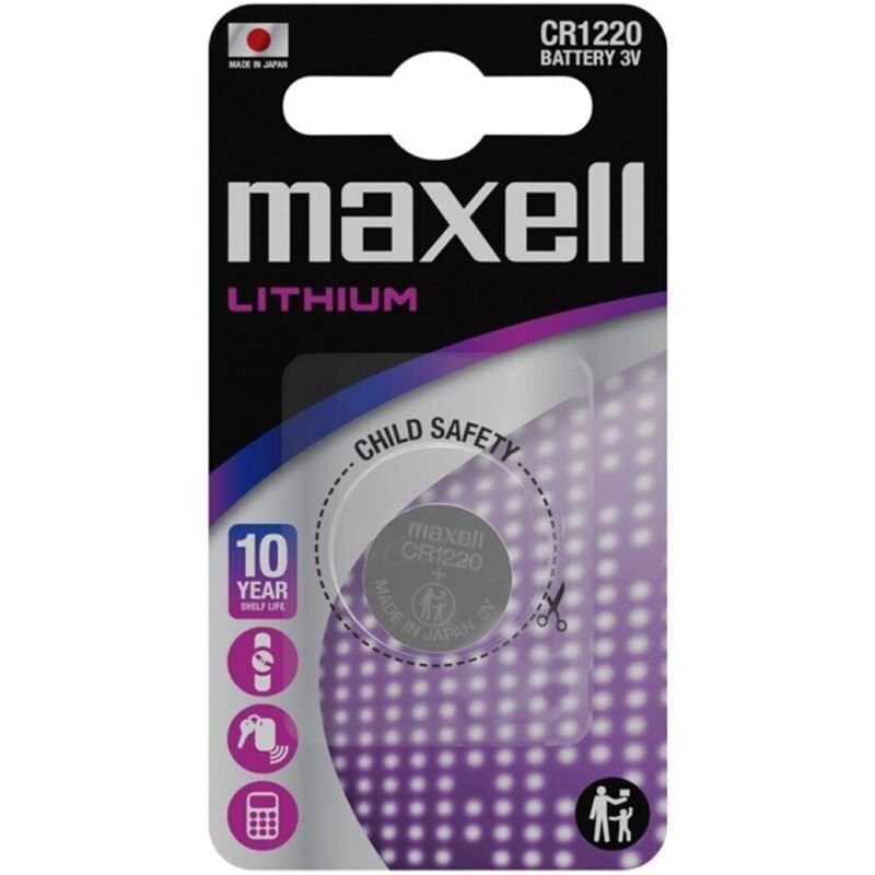 MAXELL - BATERIA DE LÍTIO BOTÃO CR1220 3V BLISTER*1 - CACETE